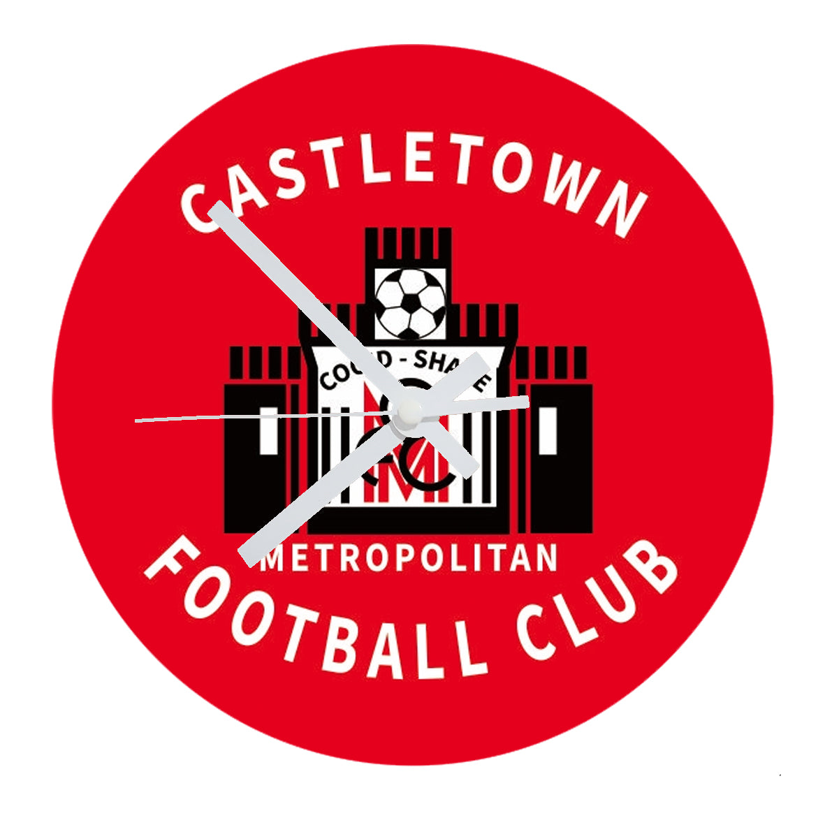 CASTLETOWN FC GLASS CLOCK (20cm diameter, 3mm thick) – The Trophy Room